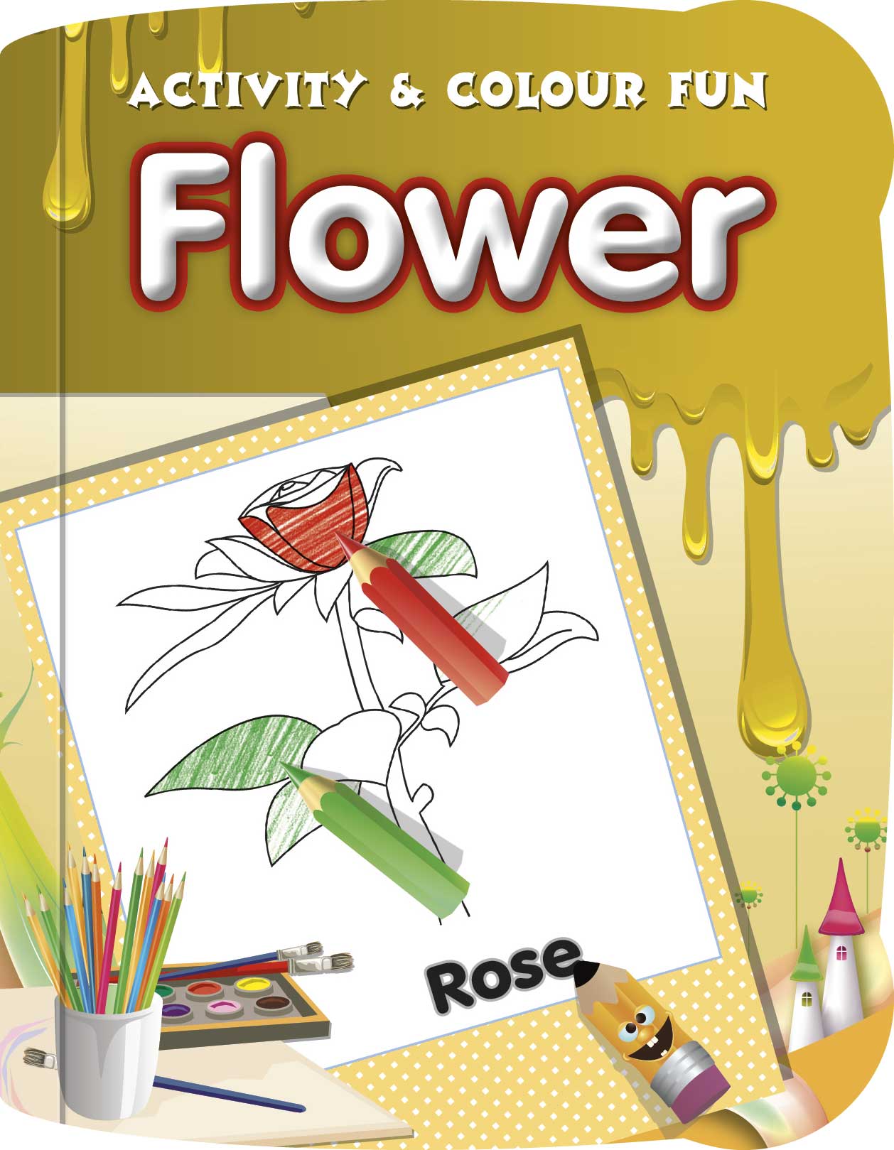 “Flowers” Activitie & Colour Fun Colouring Book (Pocket) - Rabia Books